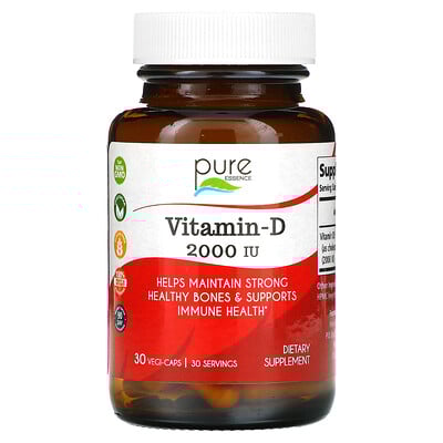 Vitamin-d, 2,000 iu, 30 vegi-caps by Pure essence : review - Vitamins ...