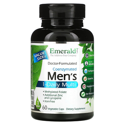Coenzymated men's 1-daily multi, 60 vegetable caps by Emerald laboratories : review - วิตามินและ ...