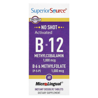 Activated b-12, methylcobalamin, b-6 (p-5-p) & methylfolate, 60 ...