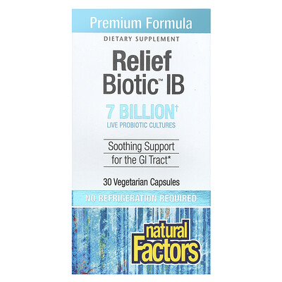 Reliefbiotic™ ib, 7 billion, 30 vegetarian capsules by Natural factors ...