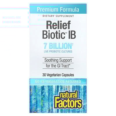 Reliefbiotic™ ib, 7 billion, 30 vegetarian capsules by Natural factors ...