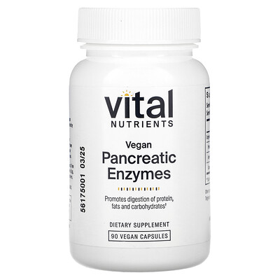 Vegan pancreatic enzymes, 90 vegan capsules by Vital nutrients : review ...