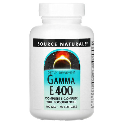 Gamma e 400, complete e complex with tocotrienols, 400 mg, 60 softgels ...