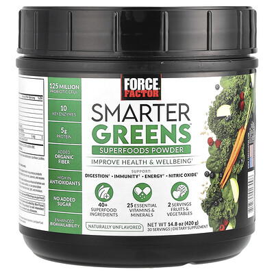 Smarter greens™, superfood powder, unflavored, 14.8 oz (420 g) by Force ...