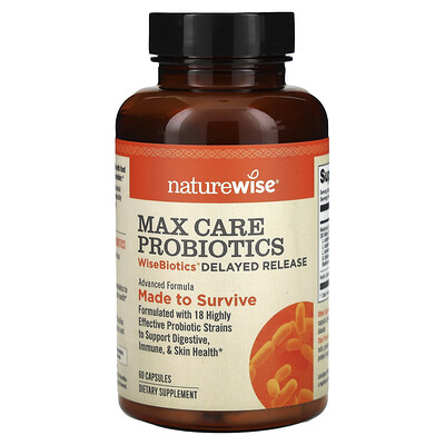 Max care probiotics, wisebiotics delayed release, 60 capsules by ...