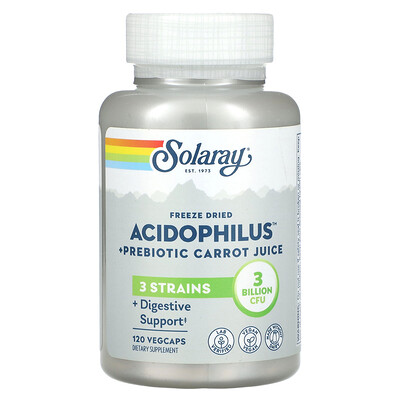 Freeze dried acidophilus + prebiotic carrot juice, 3 billion cfu, 120 ...