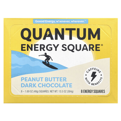 Peanut butter dark chocolate, 8 squares, 1.69 oz (48 g) each by Quantum ...