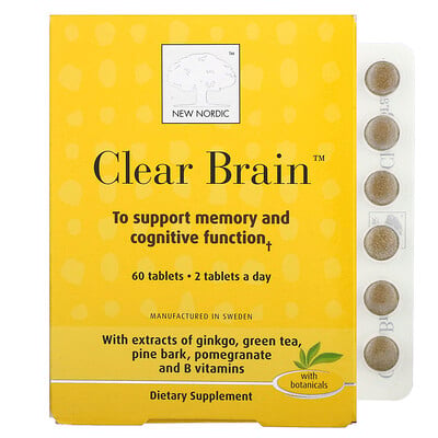 Clear brain, 60 tablets de New nordic Opiniones - Vitaminas y ...