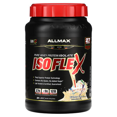 Isoflex®, pure whey protein isolate, birthday cake with sprinkles, 2 ...