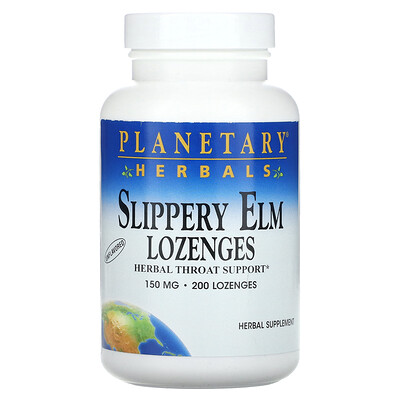 Slippery elm lozenges, unflavored, 150 mg, 200 lozenges by Planetary ...