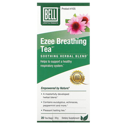 Ezee breathing tea, soothing herbal blend, 20 tea bags, 1.5 g each by ...