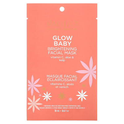 Glow baby, brightening beauty facial mask, 1 sheet mask, 0.6 fl oz (18 ...
