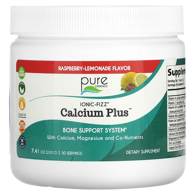 Ionic-fizz, calcium plus, raspberry-lemonade, 7.41 oz (210 g) by Pure ...
