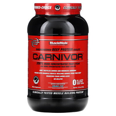 Carnivor, bioengineered beef protein isolate, rocket pop, 1.79 lbs (812 ...