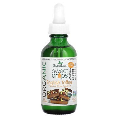 Sweetleaf, organic sweet drops, english toffee, 2 fl oz (60 ml) by ...