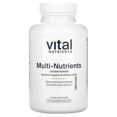 Multi-nutrients citrate/malate (without copper & without iron), 180 ...