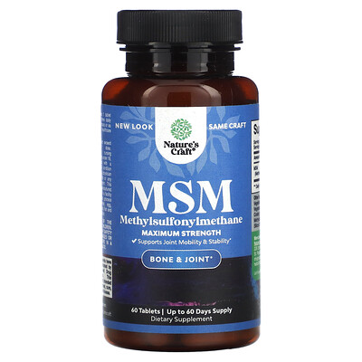 Msm, maximum strength, 60 tablets by Nature's craft : review - Vitamin ...