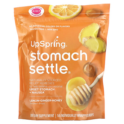 Stomach settle, lemon-ginger-honey, 55 individually wrapped drops by ...