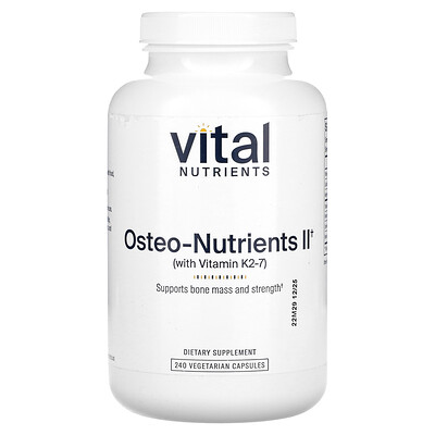 Osteo-nutrients ii with vitamin k2-7, 240 vegetarian capsules by Vital ...