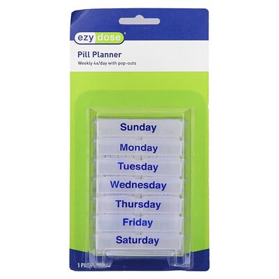 Pill planner, weekly 4x day with pop outs, 1 count by Ezy dose : review ...