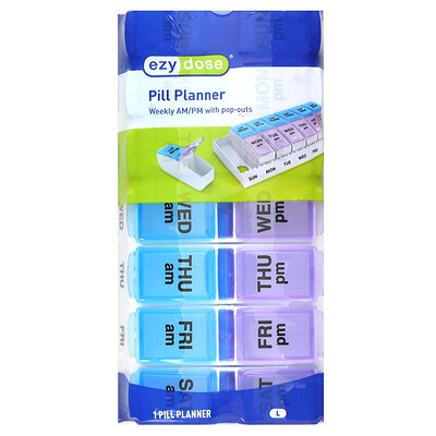 Weekly am/pm with pop-outs pill planner, large, 1 count by Ezy dose ...