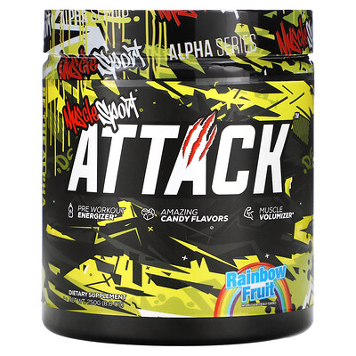 Attack, pre-workout energizer, rainbow fruit, 8.8 oz (250 g) by ...
