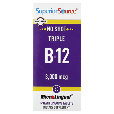Triple b-12, 3,000 mcg, 60 microlingual instant dissolve tablets by ...