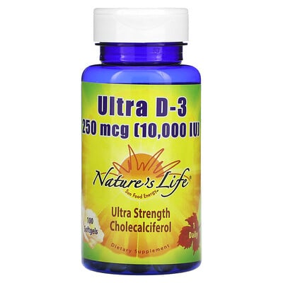 Ultra d-3, 250 mcg (10,000 iu), 100 softgels by Nature's life : review ...