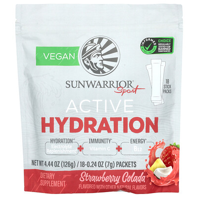 Sport, active hydration, strawberry colada, 18 packets, 0.24 oz (7 g ...