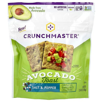 Avocado toast, crunchy baked rice crackers, salt & pepper, 3.54 oz (100 ...