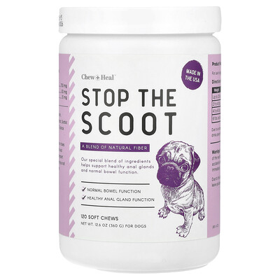 Stop the scoot, for dogs, 120 soft chews, 12.6 oz (360 g) by Chew ...