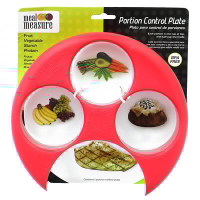 Meal measure, portion control plate, red, 1 count by Flents : review ...