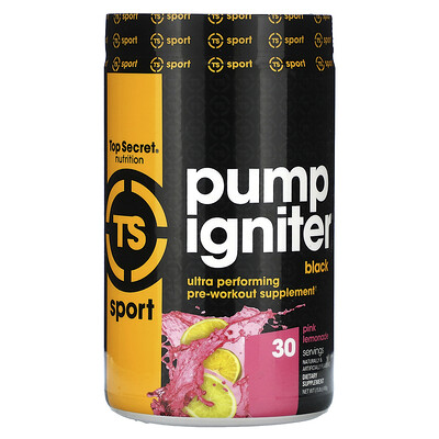 Sport, pump igniter black, ultra performing pre-workout, pink lemonade ...