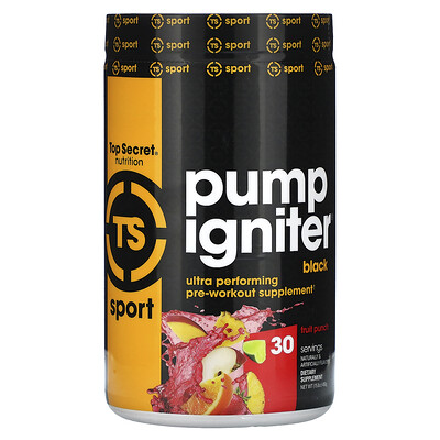 Sport, pump igniter, black, ultra performing pre-workout, fruit punch ...