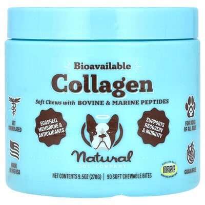 Bioavailable collagen, for dogs, all ages, 90 soft chewable bites, 9.5 ...
