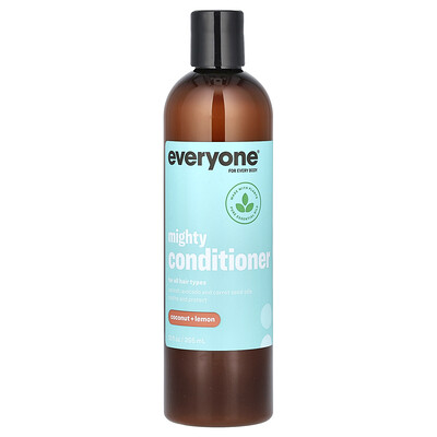 Mighty conditioner, for all hair types, coconut + lemon, 12 fl oz (355 ...