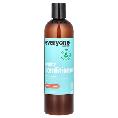 Mighty conditioner, for all hair types, coconut + lemon, 12 fl oz (355 ...