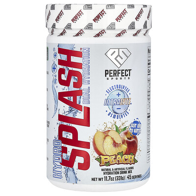 Hydro splash, dual hydration, peach, 11.7 oz (331 g) by Perfect sports ...