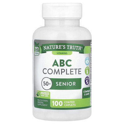 Abc complete multivitamin, 50+ senior, 100 coated caplets by Nature's ...