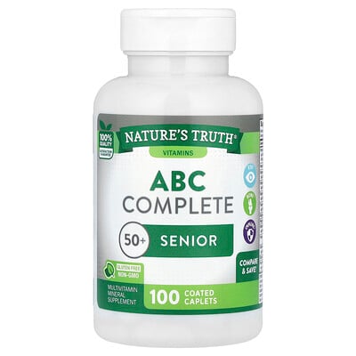 Abc complete multivitamin, 50+ senior, 100 coated caplets by Nature's ...
