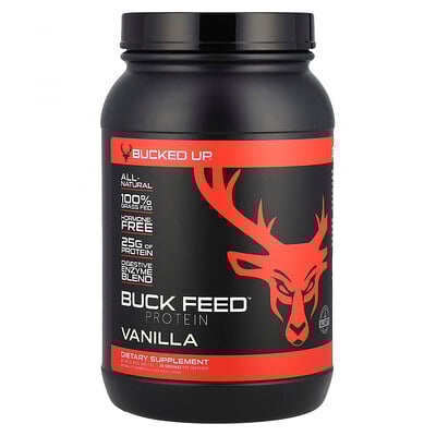 Buck feed™, protein, vanilla, 32.98 oz (935.1 g) by Bucked up : review ...