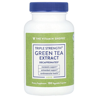 Green tea extract, triple strength, decaffeinated, 100 vegetable ...