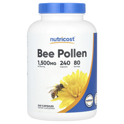 Bee pollen, 1,500 mg, 240 capsules (500 mg per capsule) by Nutricost ...