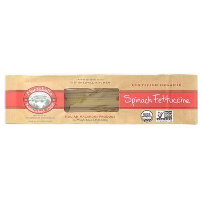 Organic spinach fettuccine, 12 oz (340 g) by Montebello : review - Canned, jarred & packaged ...