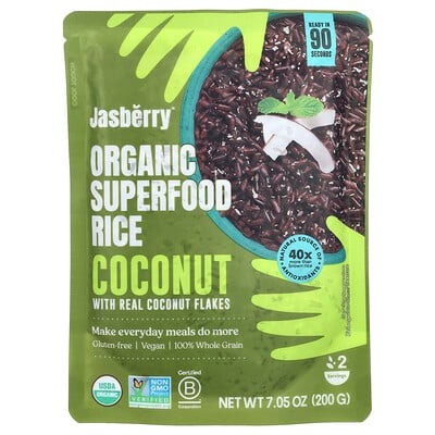 Organic superfood rice, coconut with real coconut flakes, 7.05 oz (200 g) by Jasberry : review ...