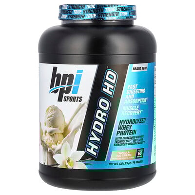 Hydro hd™, hydrolyzed whey protein, vanilla ice cream, 4.8 lbs (2,176 g ...