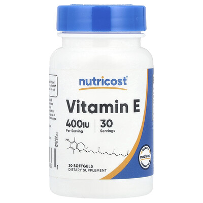 Vitamin e, 400 iu, 30 softgels by Nutricost : review - Vitamin ...
