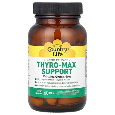 Rapid release thyro-max support, 60 tablets by Country life Reviews ...