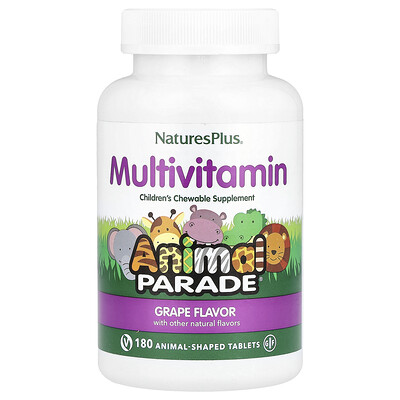 Animal parade®, children's chewable multivitamin, grape, 180 animal ...