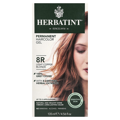 Permanent haircolor gel, 8r, light copper blonde, 4.56 fl oz (135 ml ...